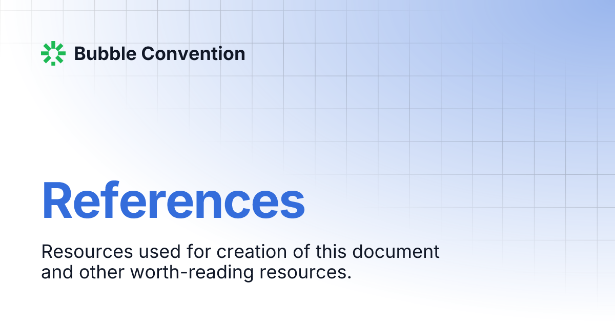 References | Bubble Convention